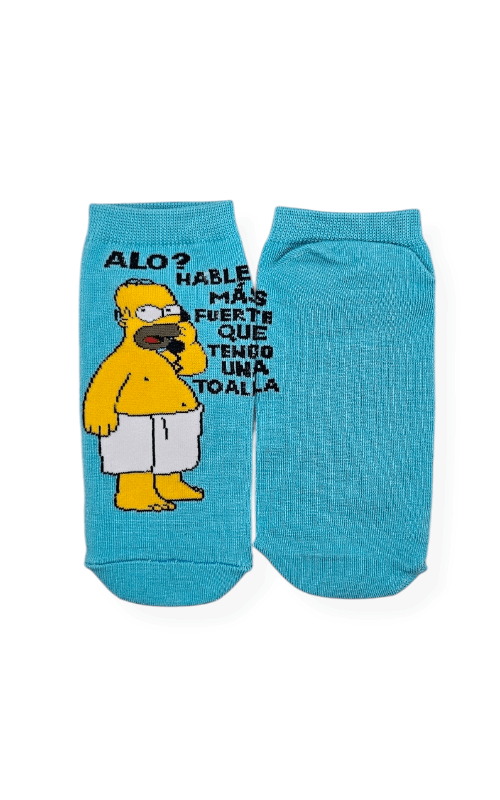 Soquete Simpson Homero en toalla Celeste – CSK – Grow Socks